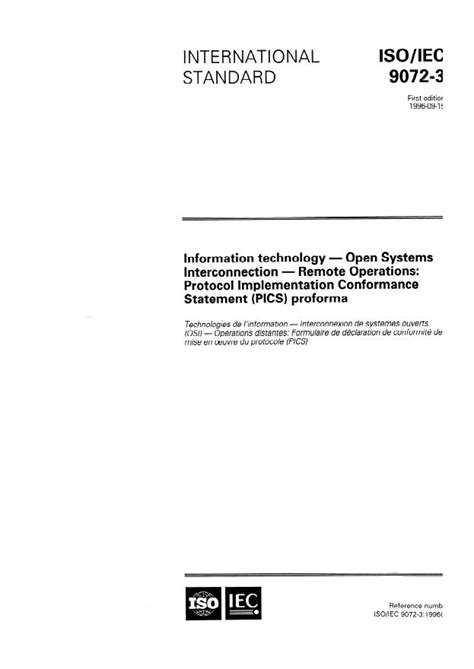 ISO IEC 9072 3 1996 Information Technology Open Systems Interconnection Remote Operations