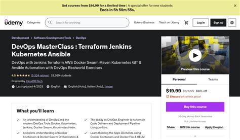 devops masterclass terraform jenkins kubernetes ansible from udemy