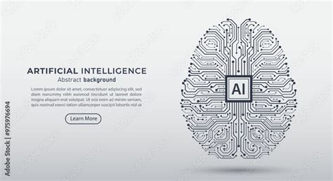 digital brain circuit board with ai chip processor business idea and