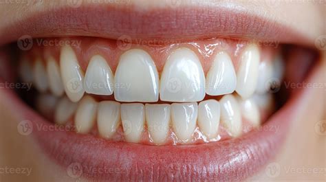 Close View Of A Vibrant Smile Showcasing Well Cared For Teeth And