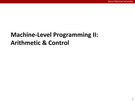 Ppt Machine Level Programming Ii Arithmetic And Control Powerpoint
