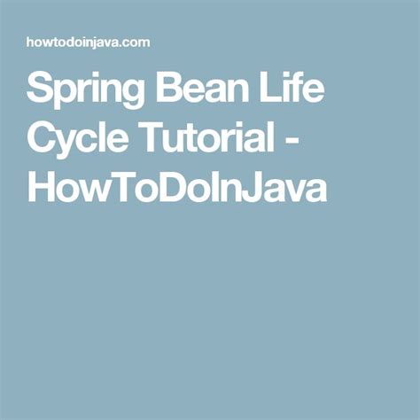Spring Bean Life Cycle Tutorial Howtodoinjava Spring Bean Life