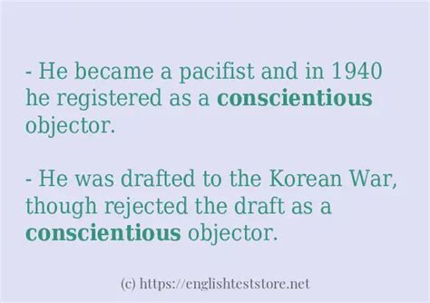 In Sentence Examples Of Conscientious Englishteststore Blog