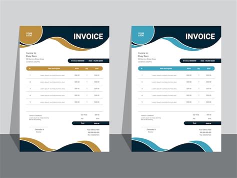 Premium Vector Modern Official Corporate Invoice Template Design