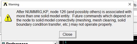 How Do I Merge The Keypoints Nodes That Are Assocciated With Different Solid Elements On ANSYS