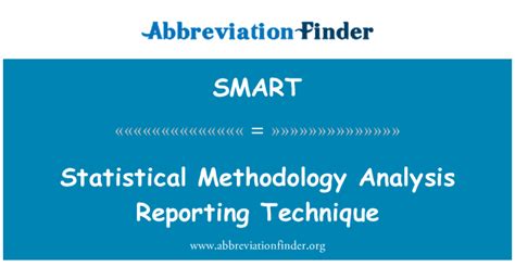 Smart Stands For Statistical Methodology Analysis Reporting Technique Abbreviation Finder