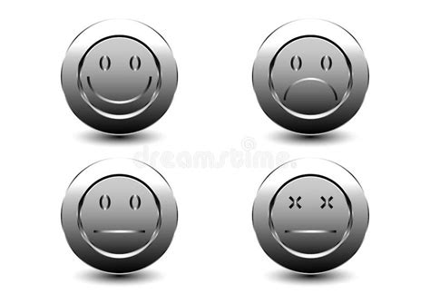 set of smile emotion button stock vector illustration of choice