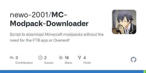 Github Newo 2001mc Modpack Downloader Script To Download Minecraft Modpacks Without The Need