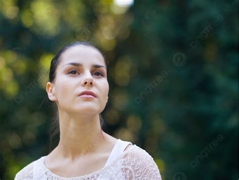 Portrait Of Thoughtful Girl Outdoors Photo Background And Picture For
