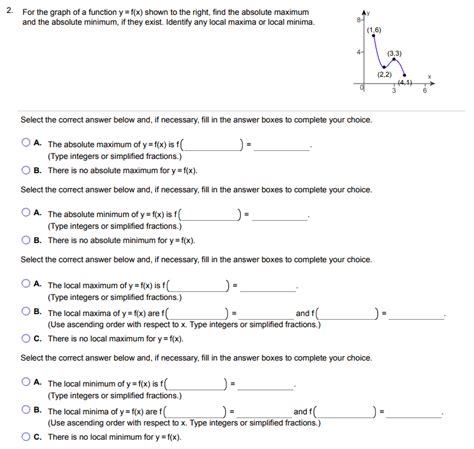 Solved 2. For the graph of a function y f(x) shown to the | Chegg.com
