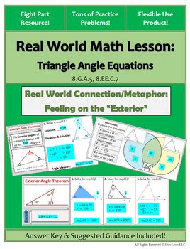 Triangle Angle Equations Engaging 8 Part Lesson Practice Flexible Use