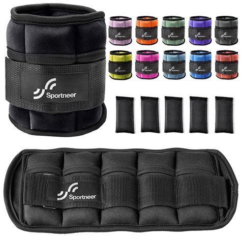 Sportneer Adjustable Ankle Weights 1 Pair 2 4 6 8 10 Lbs Leg Weight