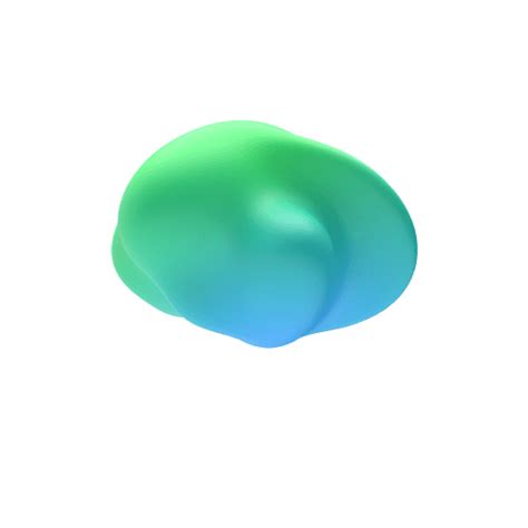 Shapefest™ Green Gradient Clay Floating Blobs 3d Illustrations