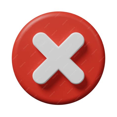 premium photo red cancelled x cross mark sign delete or remove button