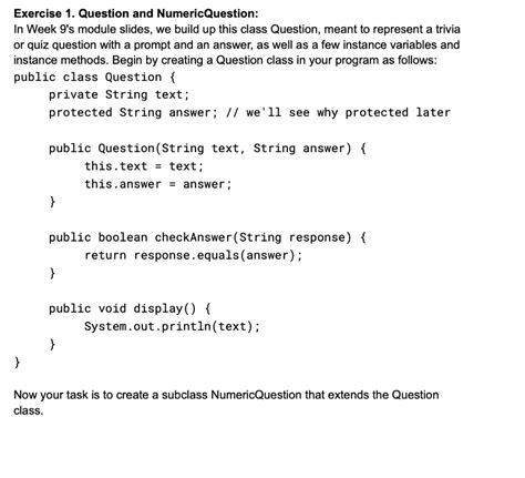 Solved Exercise Question And NumericQuestion In Week S Chegg