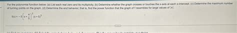 Solved For The Polynomial Function Below A ﻿list Each