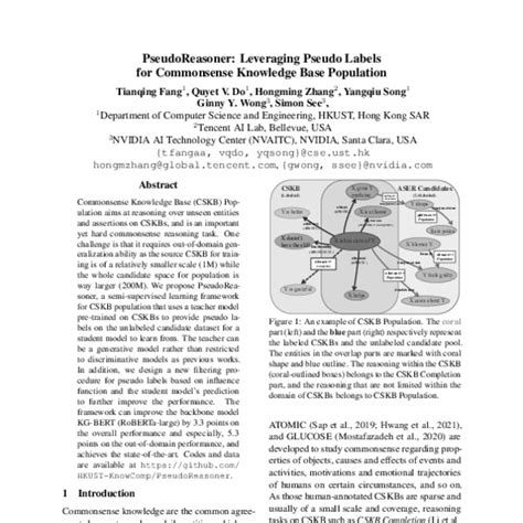 Pseudoreasoner Leveraging Pseudo Labels For Commonsense Knowledge Base