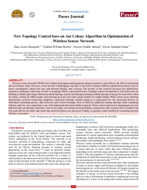 Pdf New Topology Control Base On Ant Colony Algorithm In Optimization