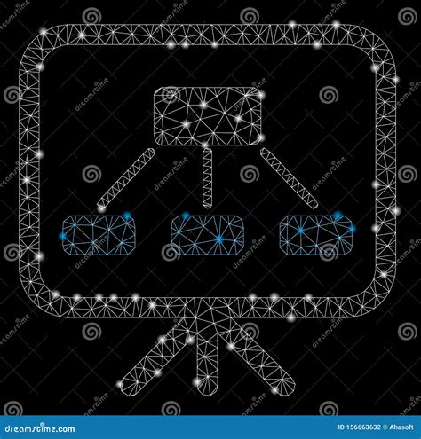 Flare Mesh Wire Frame Scheme Demonstration Screen With Light Spots