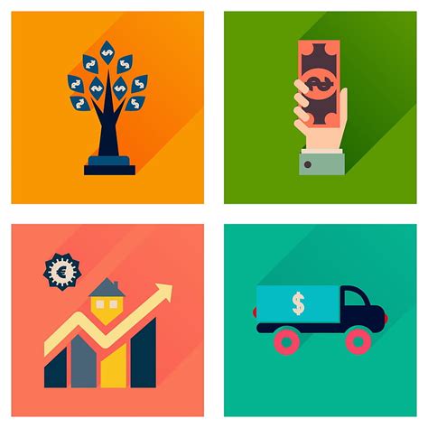 긴 그림자 은행 벡터와 개념 평면 아이콘 Eps Ai Uidownload