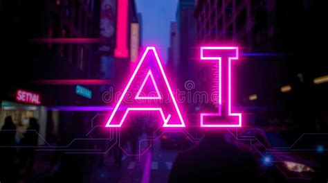 Abstract Neon Technology Background With Ai Text And Programming Codes