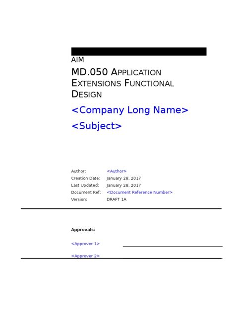 Md050 Application Extensions Functional Design Pdf C Programming