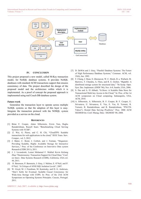 Secure Transaction Model For Nosql Database Systems Review Pdf