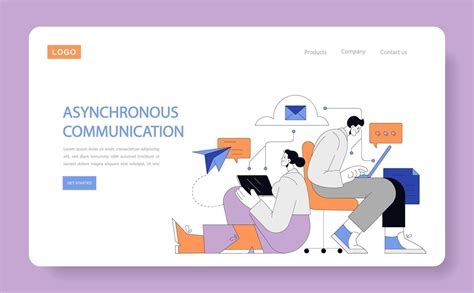 Asynchronous Communication Concept Illustration 44865377 Vector Art