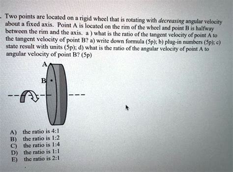 SOLVED Two Points Are Located On A Rigid Wheel That Is Rotating With About A Fixed Axis Point
