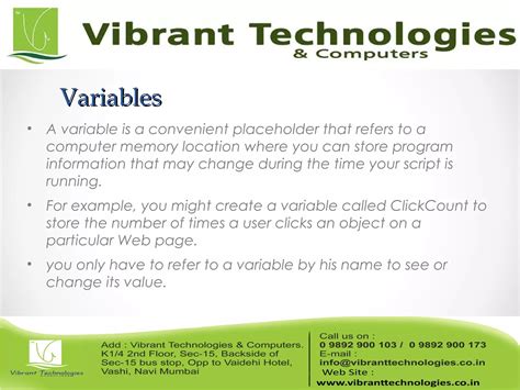 Qtp Introduction To Fundamentals Of Vbscript Ppt