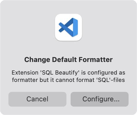 Extension Sql Beautify Is Configured As Formatter But It Cannot
