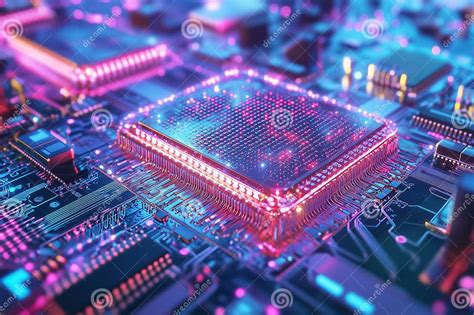 a detailed depiction of quantum computing components featuring glowing