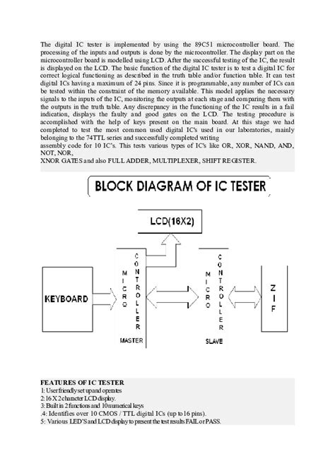 Doc He Digital Ic Tester Is Implemented By Using The 89c51 Microcontroller Board