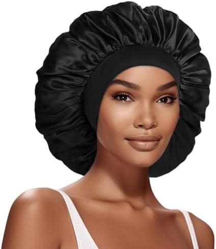 2pcs Large Satin Silk Hair Bonnet For Sleepingelastic