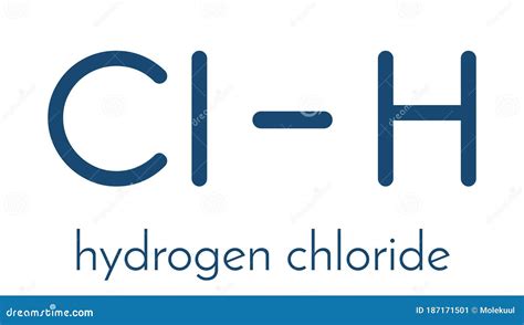 Hydrogen Chloride Hcl Molecule Chemical Structure Highly Corrosive Mineral Acid Acid