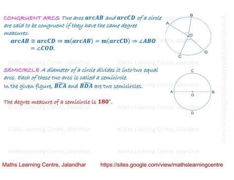 Class 9chapter 10circlesbasic Definitions And Theorems Related To