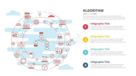 Algorithm Concept For Infographic Template Banner With Four Point List