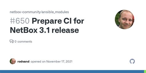 prepare ci for netbox 3 1 release · issue 650 · netbox community