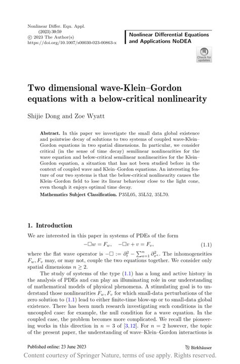 Pdf Two Dimensional Wave Klein Gordon Equations With A Below Critical