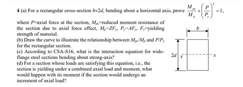 Solved A For A Rectangular Cross Section B D Bending Chegg