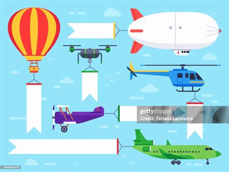 Air Vehicles Banner Flying Helicopter Sign Airplane Banner Message And