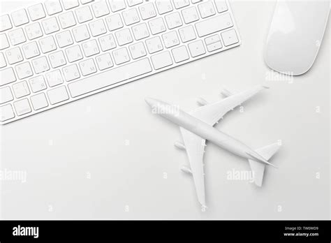 Aircraft And Laptop Keyboard Stock Photo Alamy