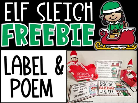 Elf Sleigh Printable Freebie Elf Day 4