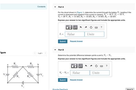 Solved Constants Part A For The Circuit Shown In Figure 1 Chegg Com