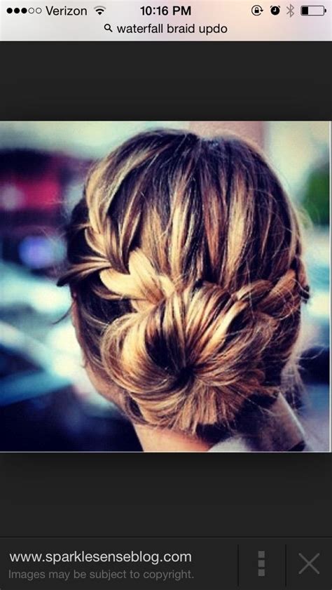 Waterfall Braid Bun Cool Hairstyles Hairdo Hair Styles