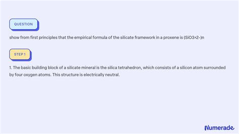Solved Show From First Principles That The Empirical Formula Of The