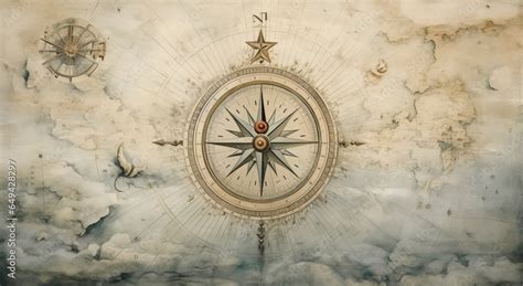 Vintage Compass Background Adventure Discovery Navigation Geography