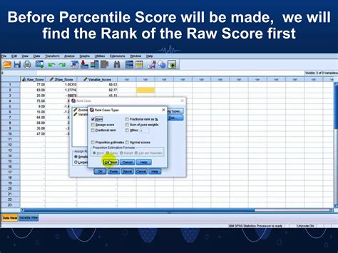 Calculate Z Score T Score And Percentile In Spss Pptx