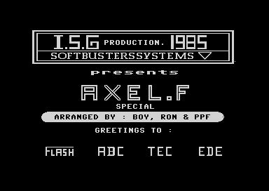 CSDb Axel F Special By Illegal Software Group 1985 CSDb Axel F Special By Illegal Software Group 1985