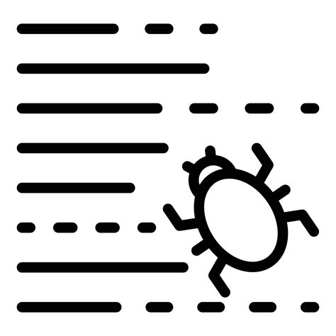 Bug In Code Icon Outline Style Vector Art At Vecteezy